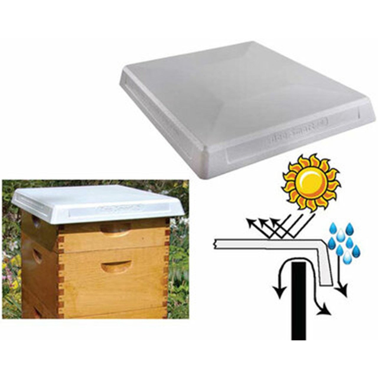 Bee Smart Plastic Ultimate Hive Cover (white) | Copoco's Honey