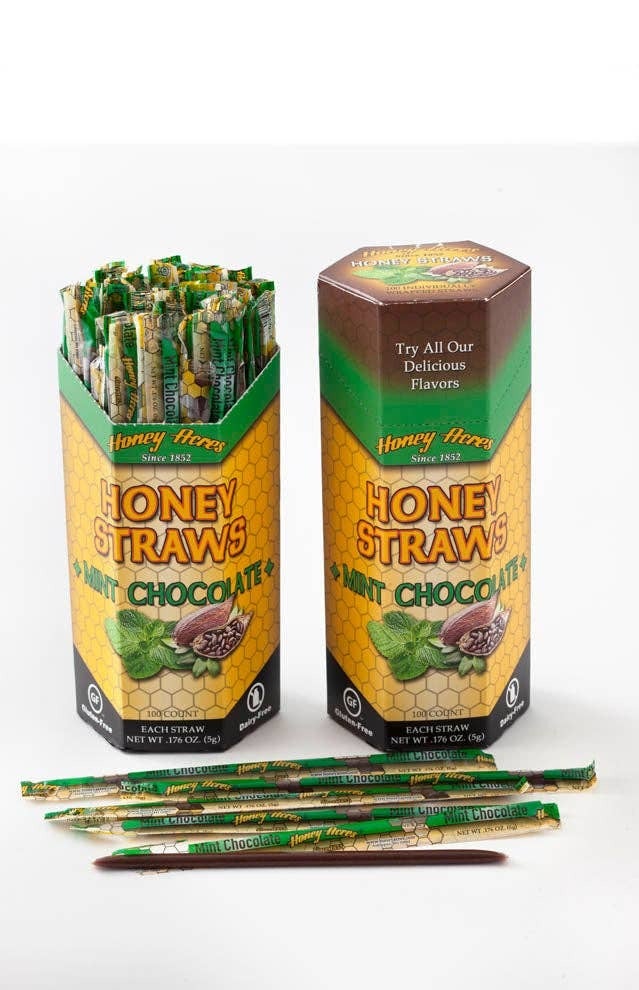 Honey Straws - Chocolate Mint - 100ct Box | Copoco's Honey